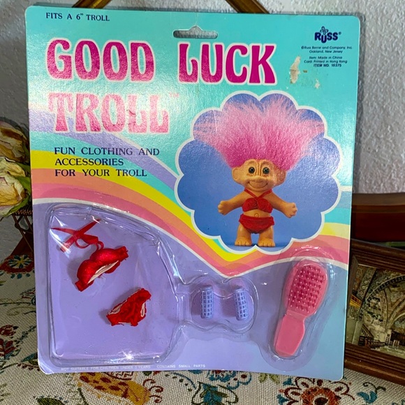Vintage | Accents | Vintage Russ Berrie Good Luck Troll Fun Clothing ...